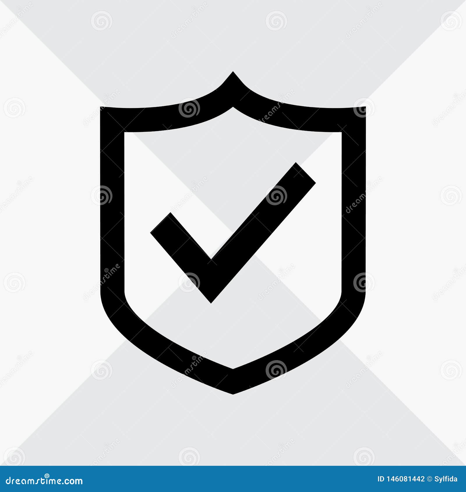 Shield with Check Mark Symbol for Download. Vector Stock Illustration ...