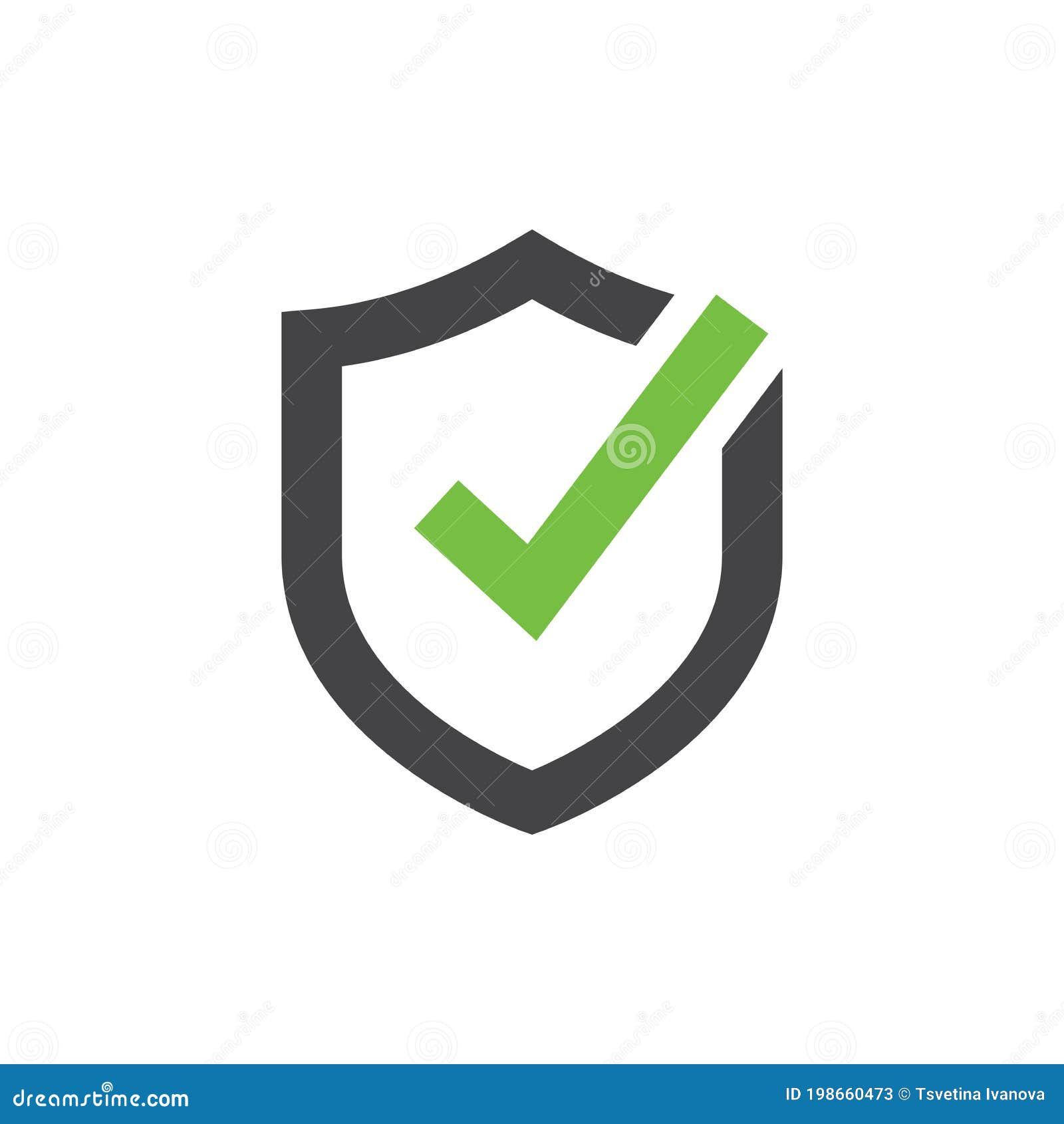 Shield with Check Mark, Tick Symbol Stock Vector - Illustration of ...