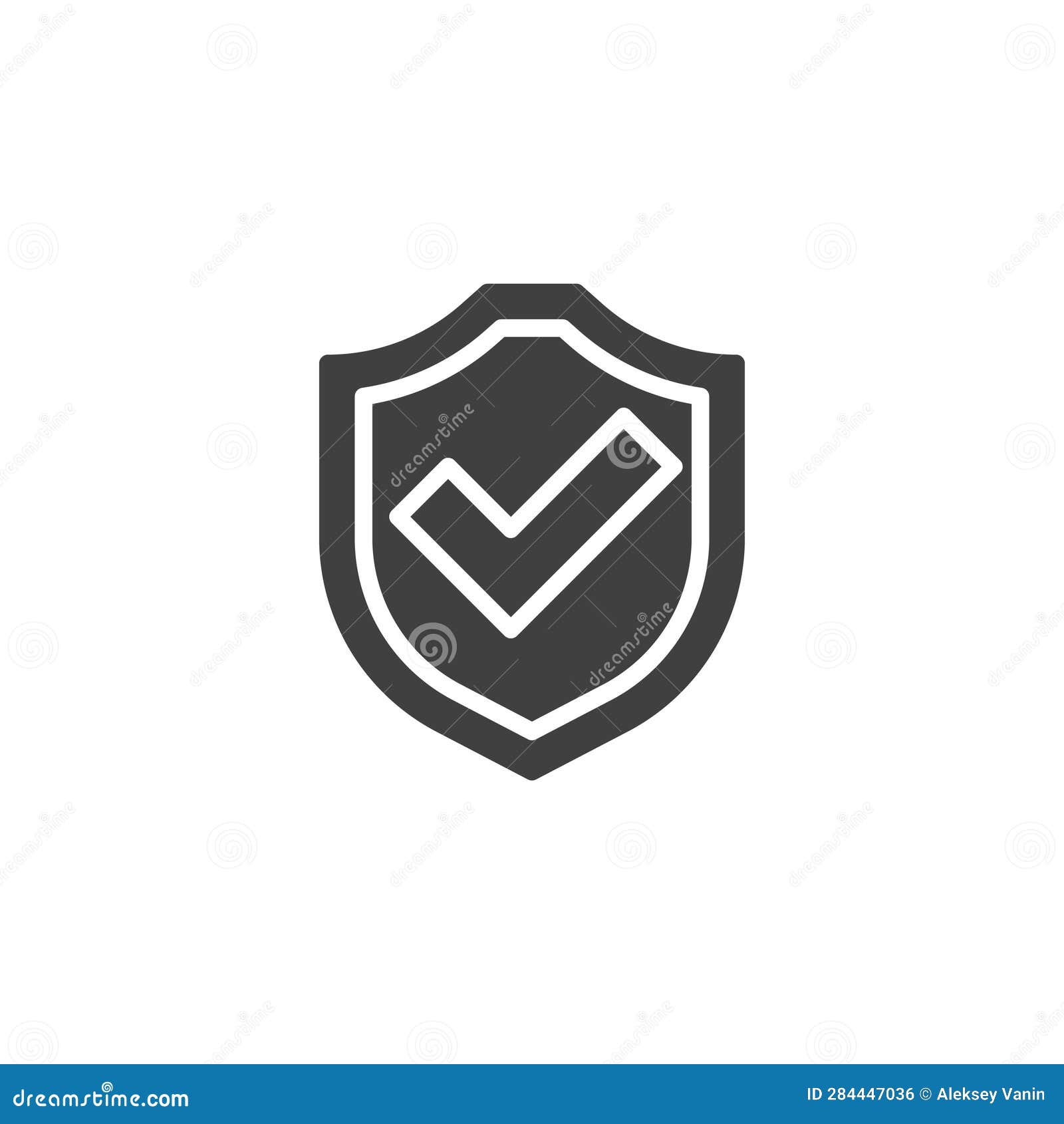 Shield with Check Mark Vector Icon Stock Vector - Illustration of tick ...