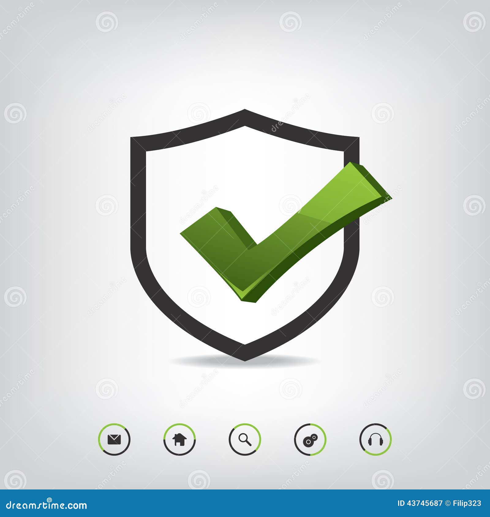 Shield And Check Mark Icon. Shield And Tick Icon Vector Illustration ...