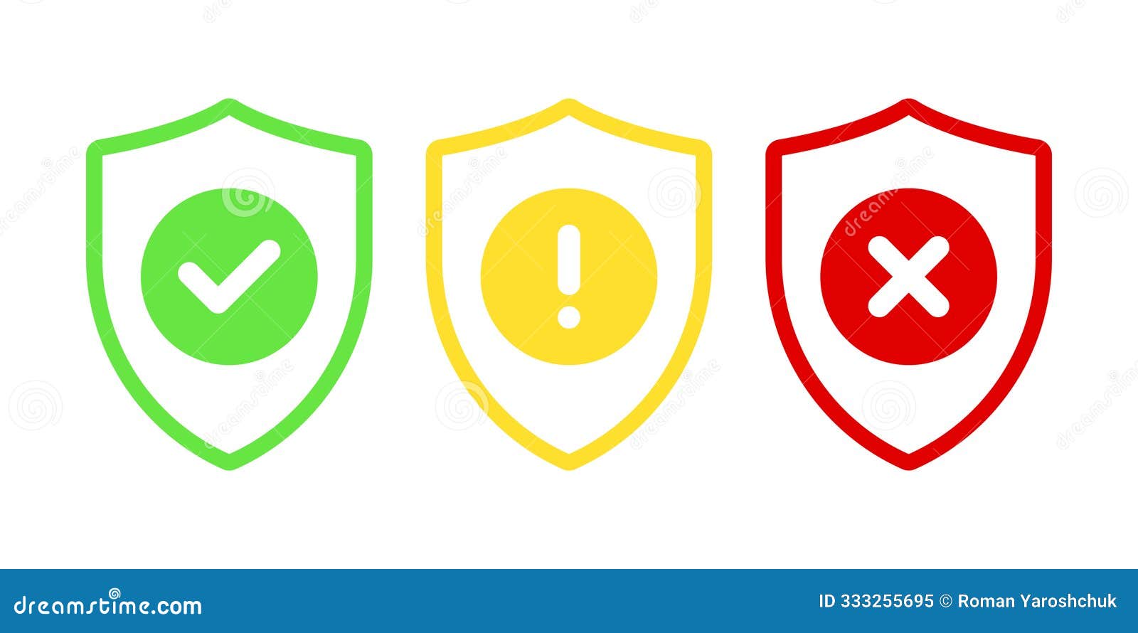 Shield Check Marks. Tick Symbols Stock Illustration - Illustration of ...