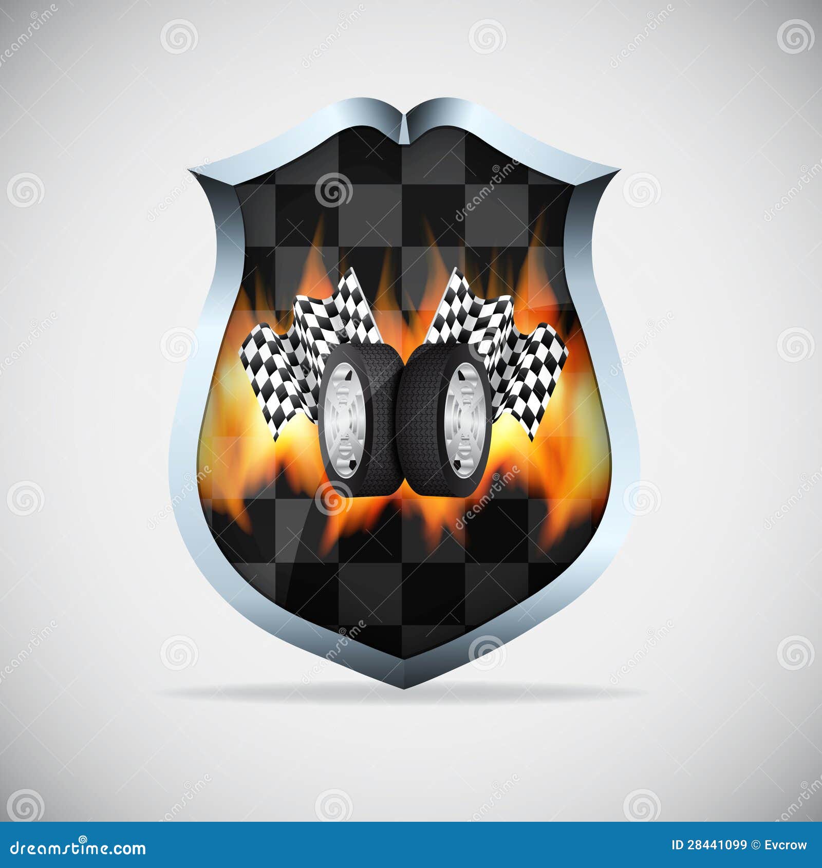 Shield with Checkered Flags Stock Vector - Illustration of graphic ...