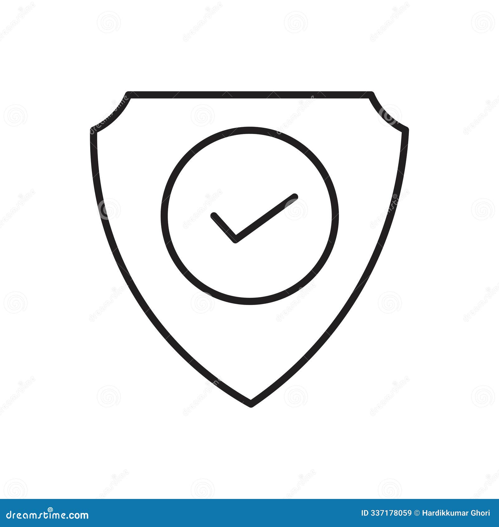 Shield Checkline in Thin Line Black Color. Flat Simple Vector Symbols ...