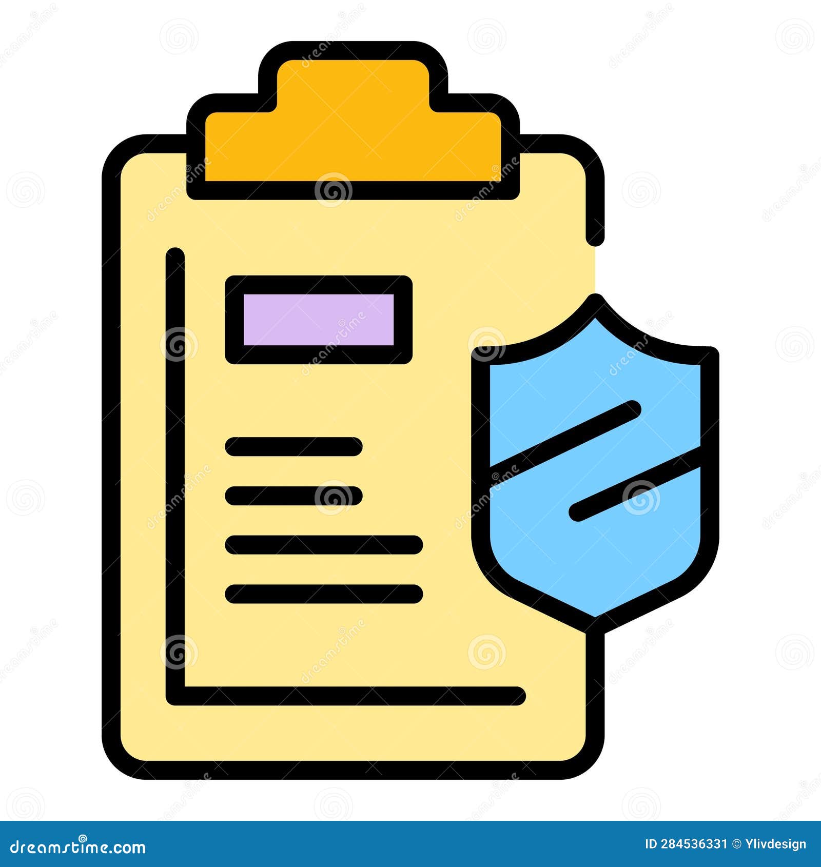 Shield Checklist Icon Vector Flat Stock Illustration - Illustration of ...