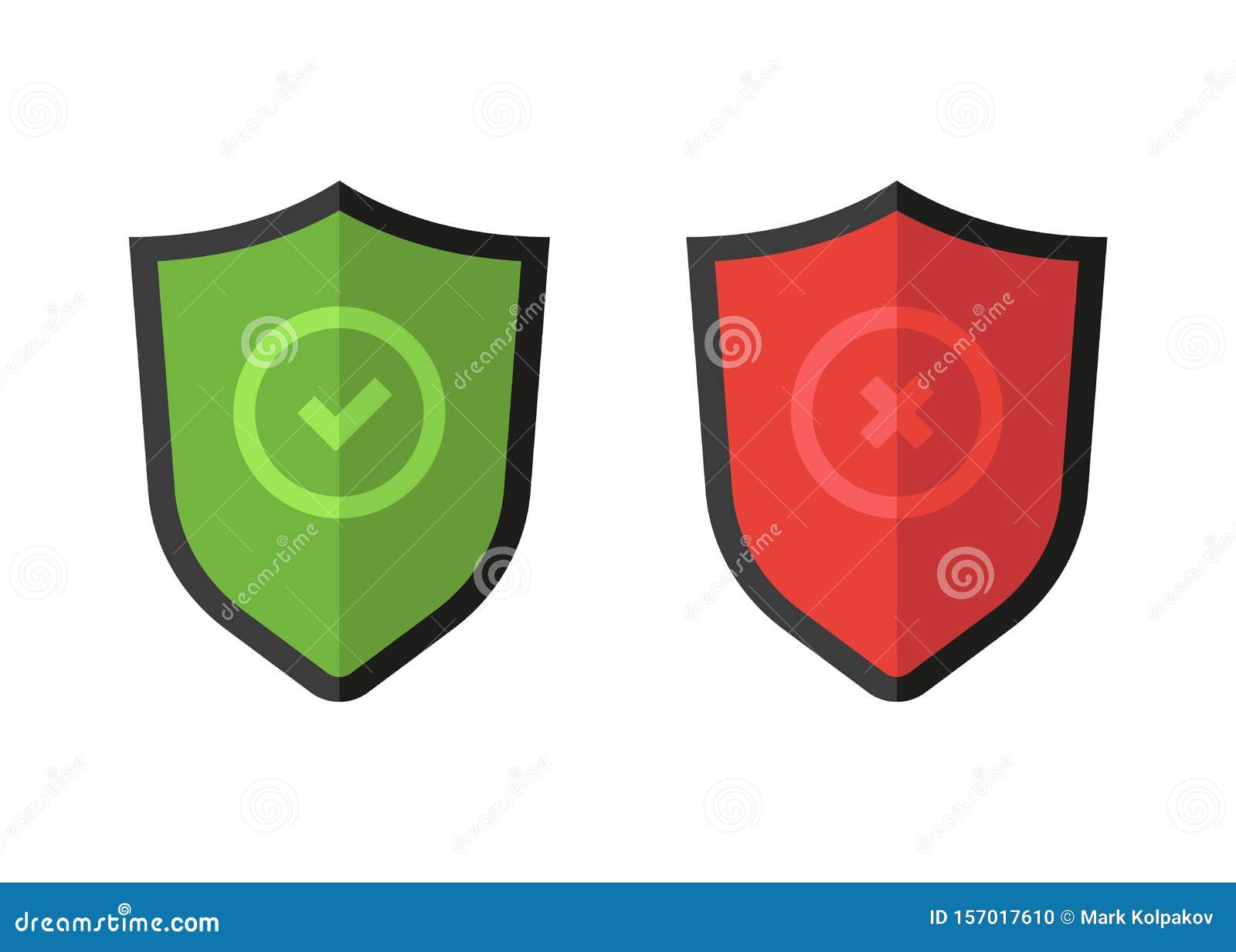 Shield Checkmark Cross Stars And Crown Isolated Vector Icons. Shield ...