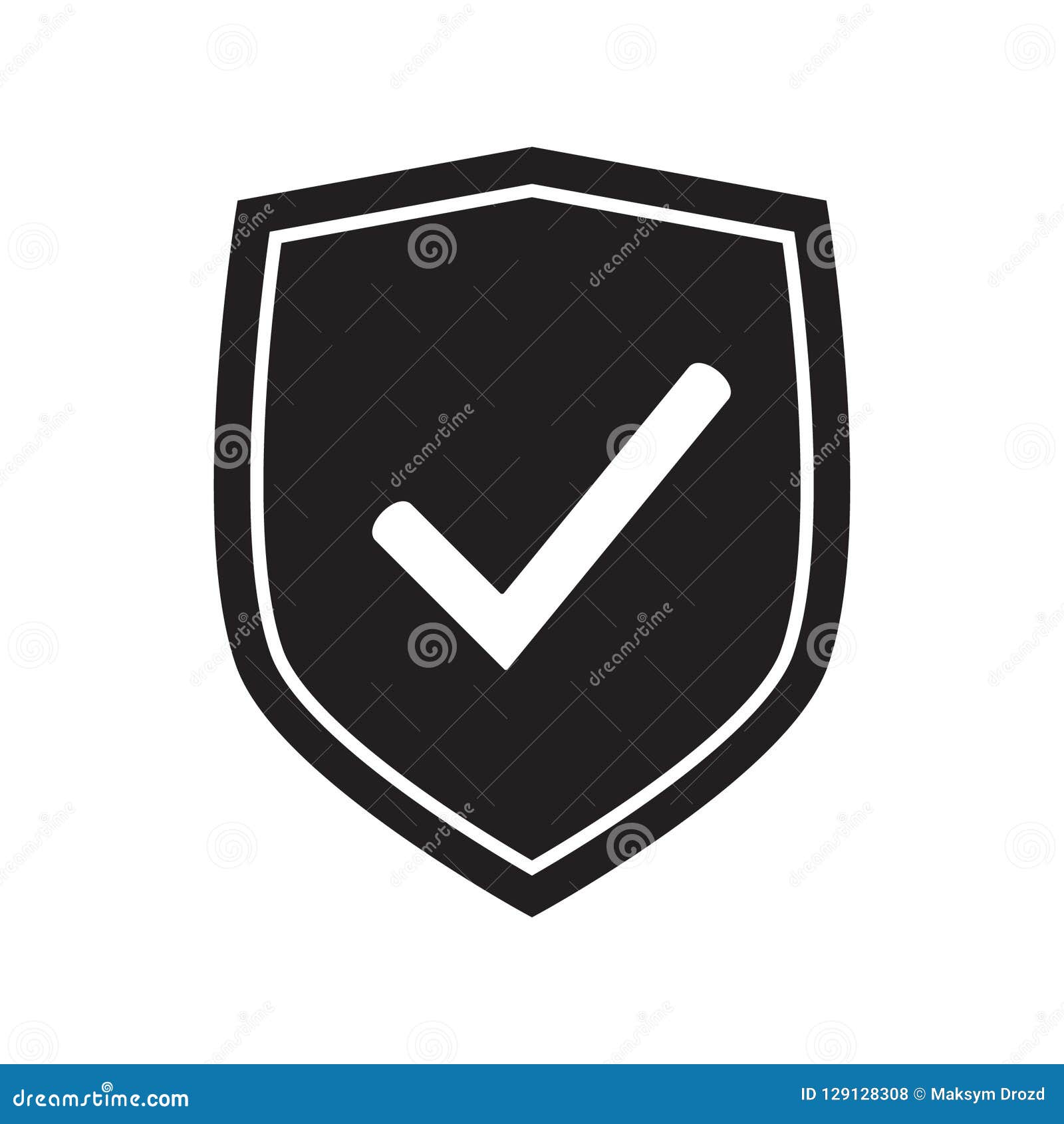 Shield with Checkmark Symbol for Download. Tick Shield Security Icon ...