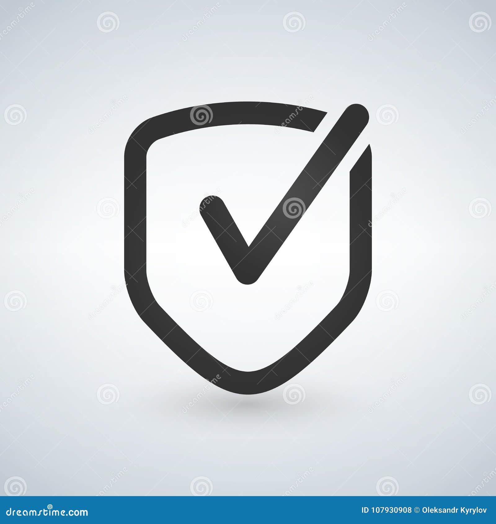 Shield with Checkmark Symbol. Vector Icon Stock Illustration ...