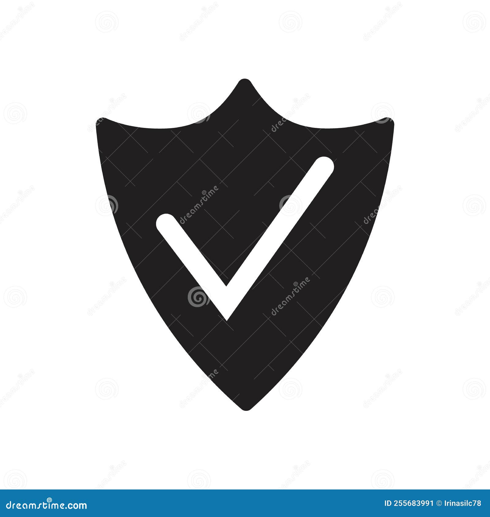 Shield with Checkmark Vector Icon Stock Vector - Illustration of brick ...
