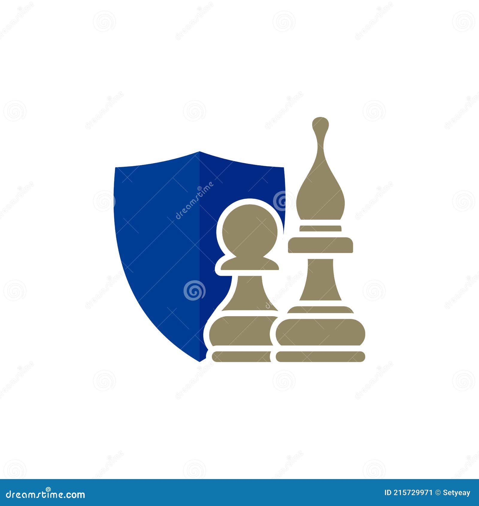 Shield Chess Logo Design Vector Illustration, Creative Chess Logo ...