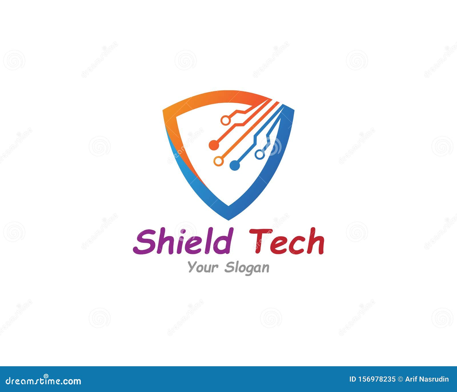 Shield with Circuit Tech Creative Logo or Icon Template Design Stock ...
