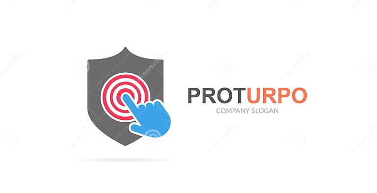 Shield and Click Logo Combination. Security and Cursor Symbol or Icon ...