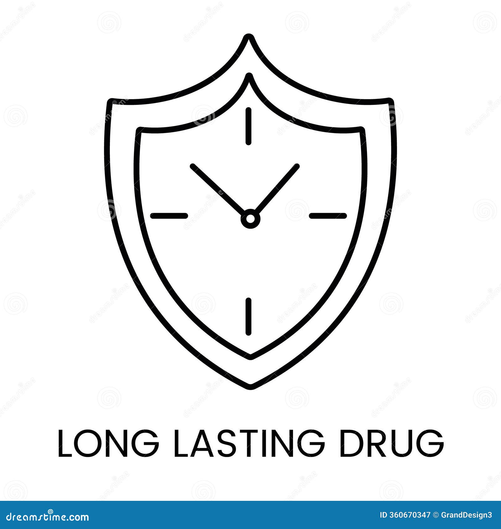 A Shield with Clock Hands Icon in Vector, Representing Durable Drug ...