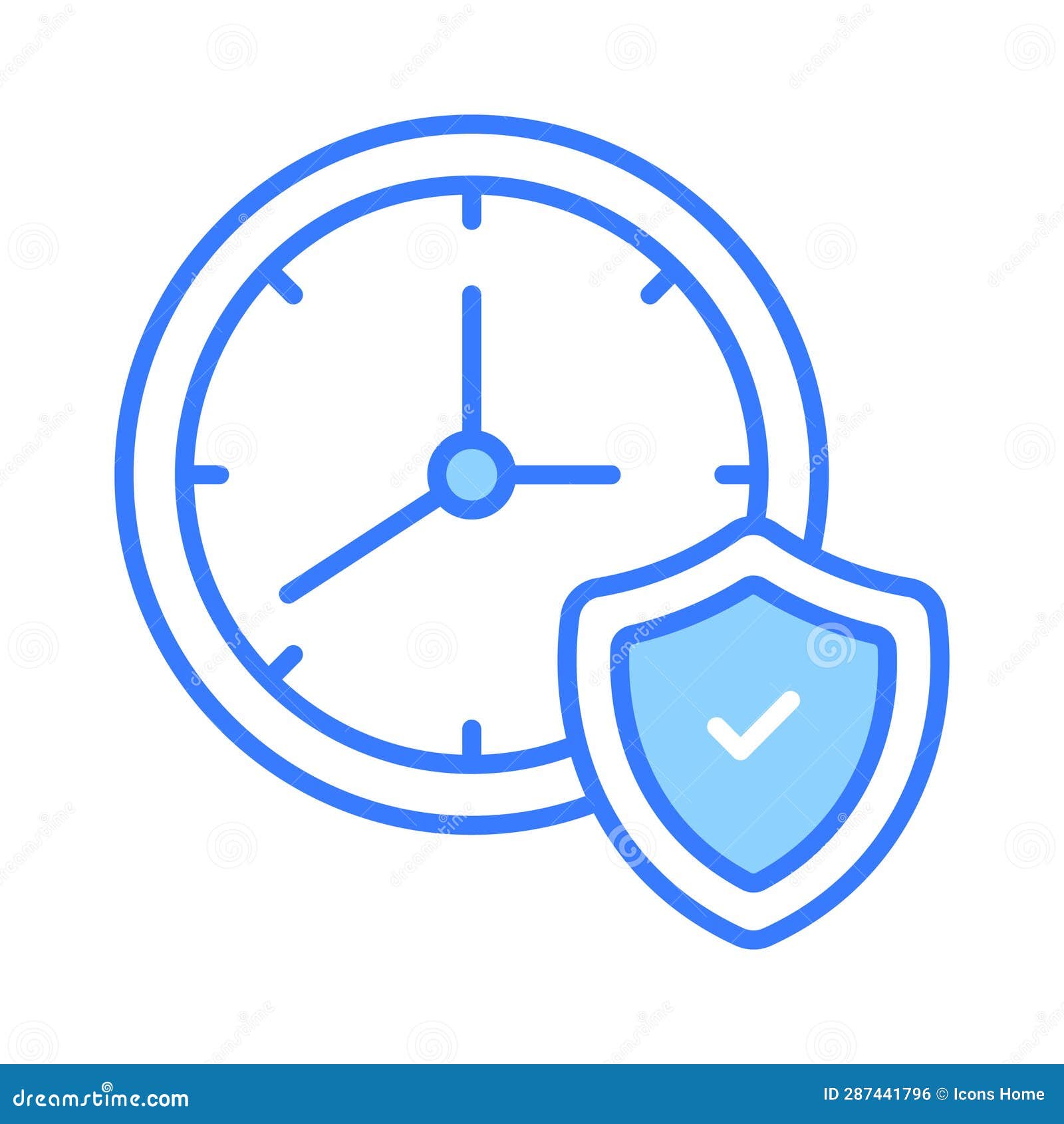 Shield with Clock, Protection Time, Warranty Period Icon Design ...