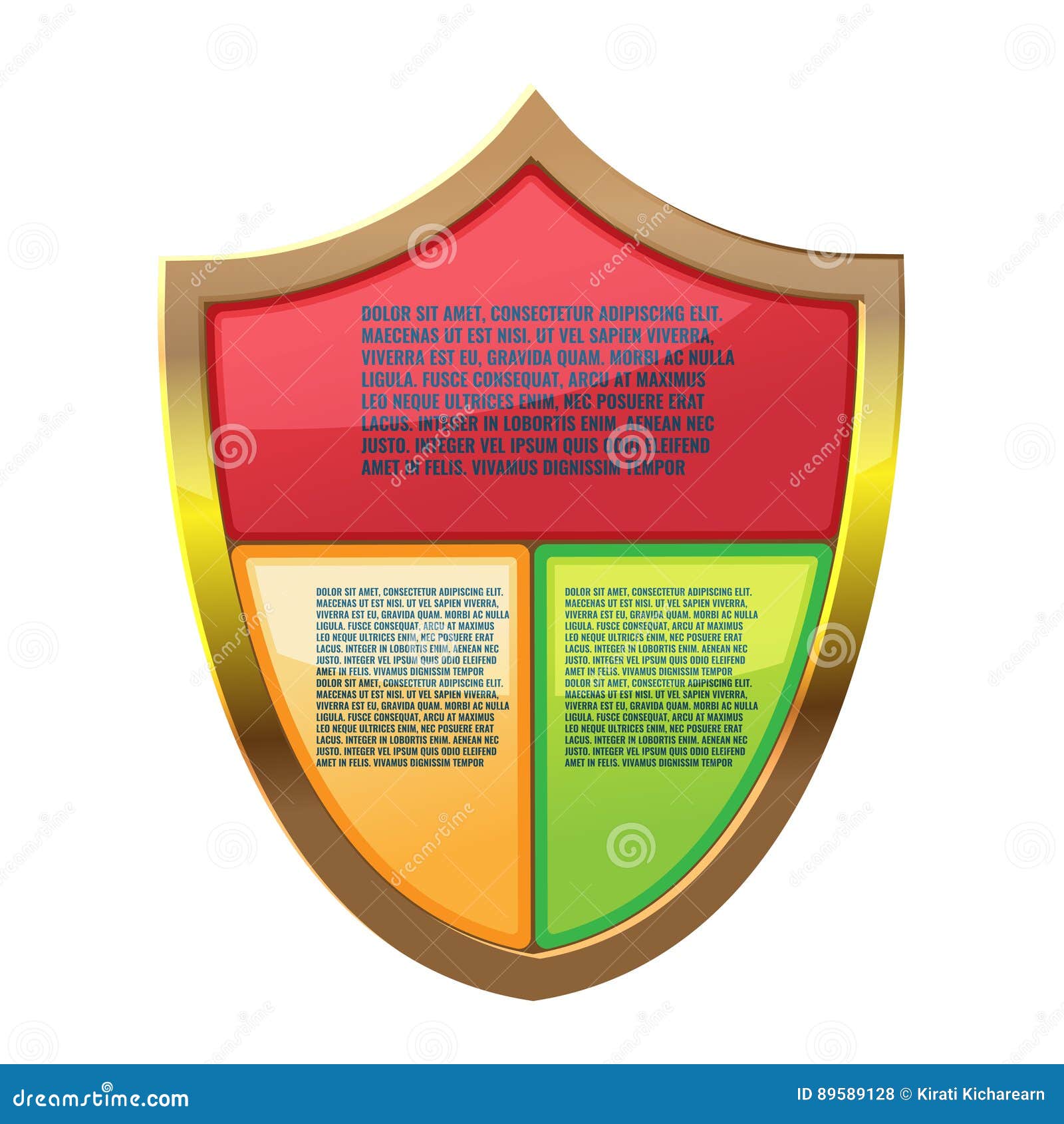 Shield Color Info Graphic Template Vector Stock Illustration ...
