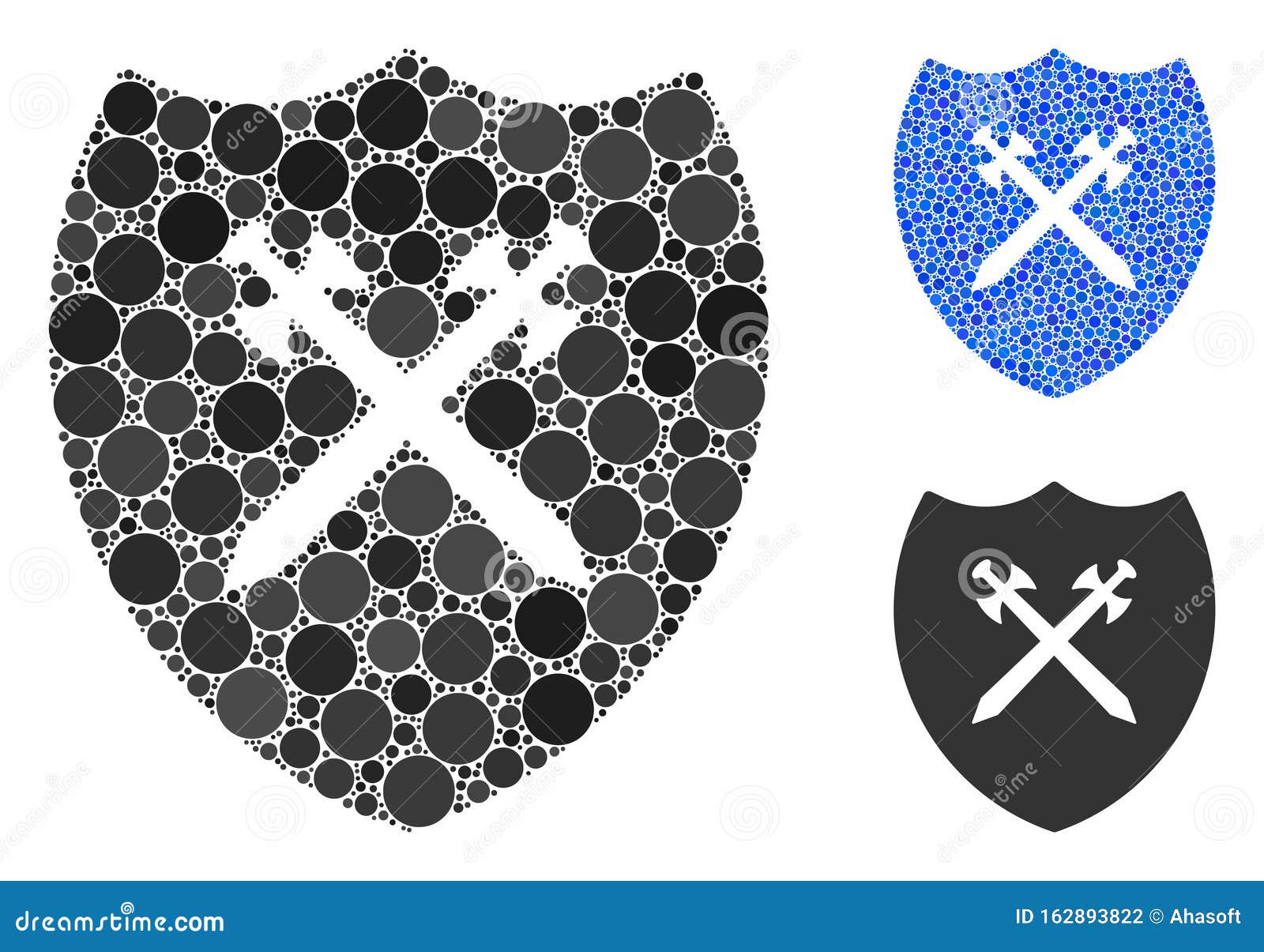 Shield Composition Icon of Circles Stock Illustration - Illustration of ...