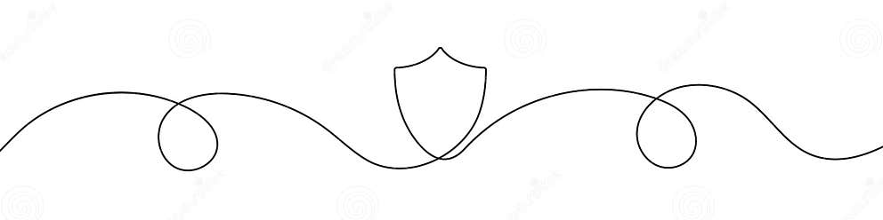 Shield in Continuous Line Drawing Style. Line Art of a Shield Stock ...