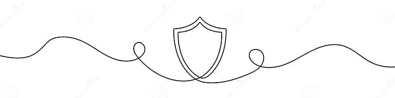 Shield in Continuous Line Drawing Style. Line Art of a Shield Stock ...