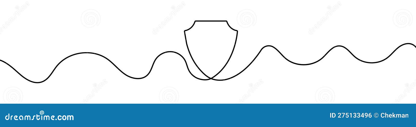 Shield in Continuous Line Drawing Style. Line Art of a Shield Stock ...