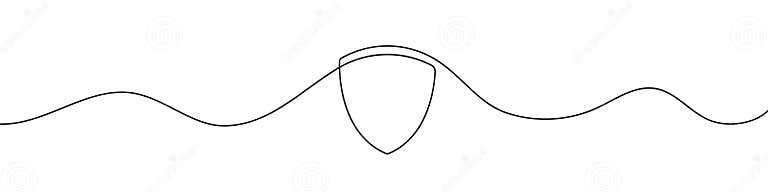 Shield in Continuous Line Drawing Style. Line Art of a Shield Stock ...