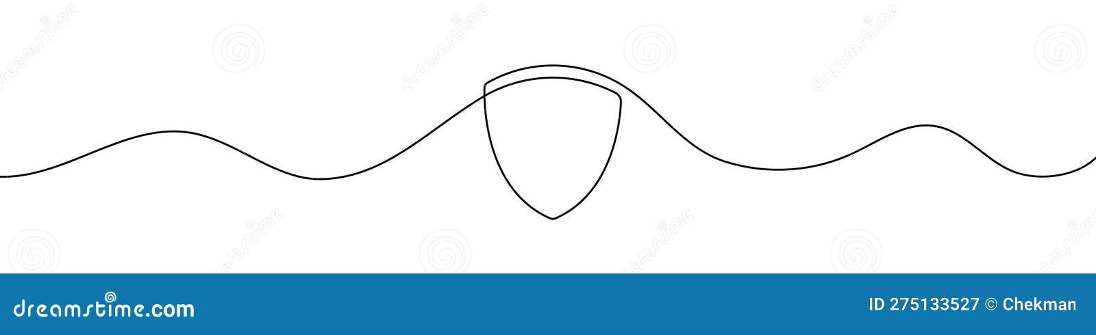 Shield in Continuous Line Drawing Style. Line Art of a Shield Stock ...