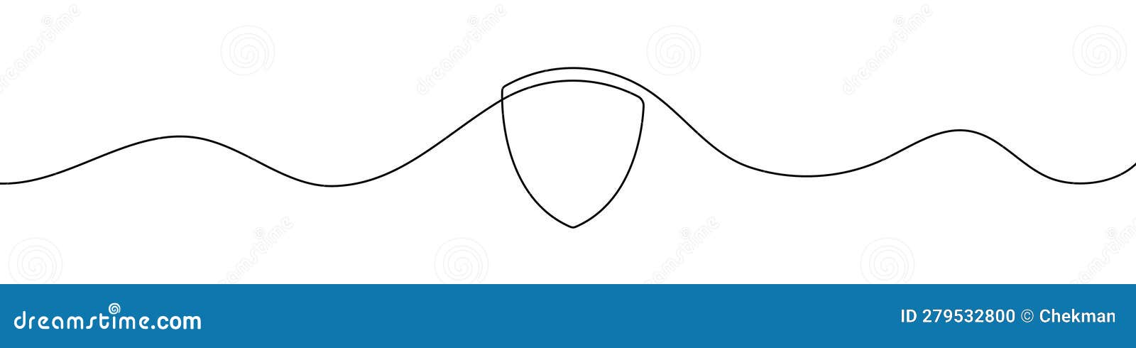 Shield in Continuous Line Drawing Style. Line Art of a Shield Stock ...