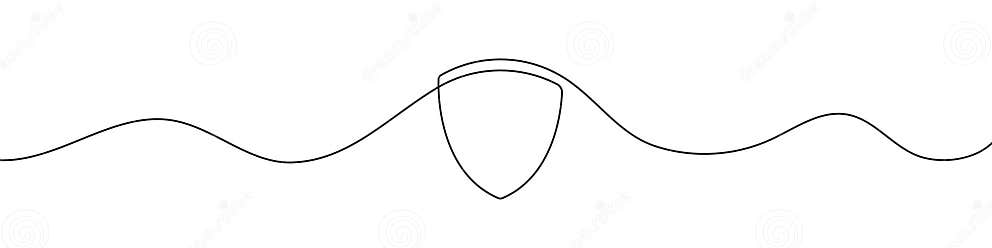 Shield in Continuous Line Drawing Style. Line Art of a Shield Stock ...