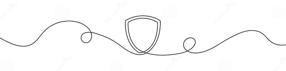 Shield in Continuous Line Drawing Style. Line Art of a Shield Stock ...