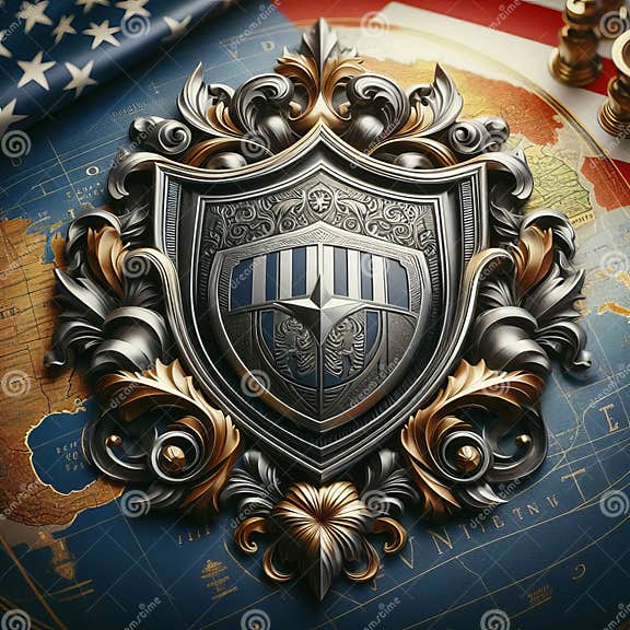 Shield Crest a Shield or Crest Design Symbolizing Protection Her Stock ...