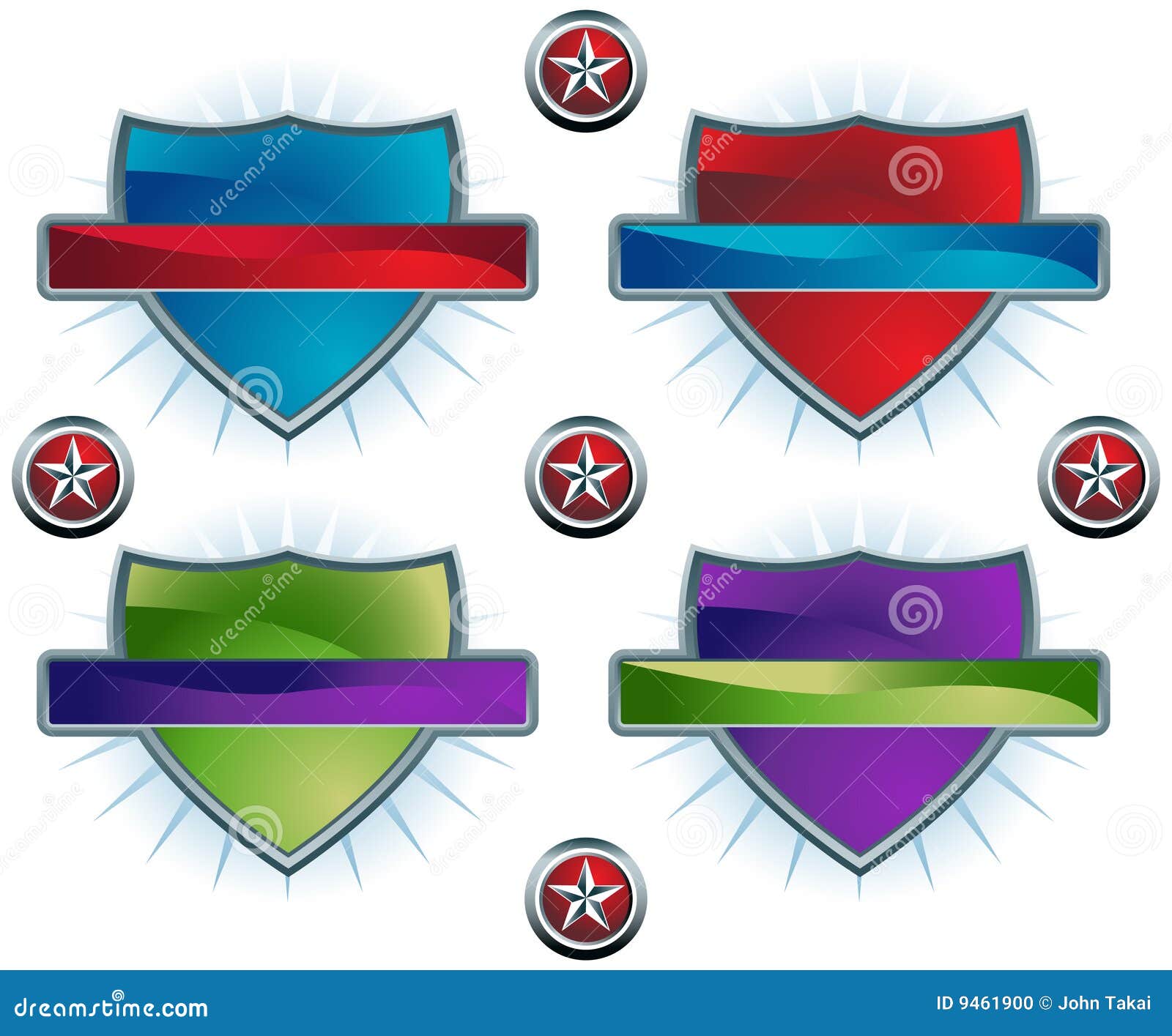 Shield Crest with Star stock vector. Illustration of banner - 9461900