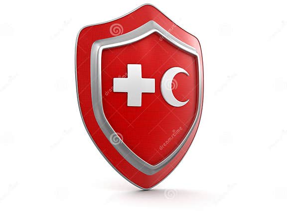 Shield with Cross and Crescent (clipping Path Included) Stock ...