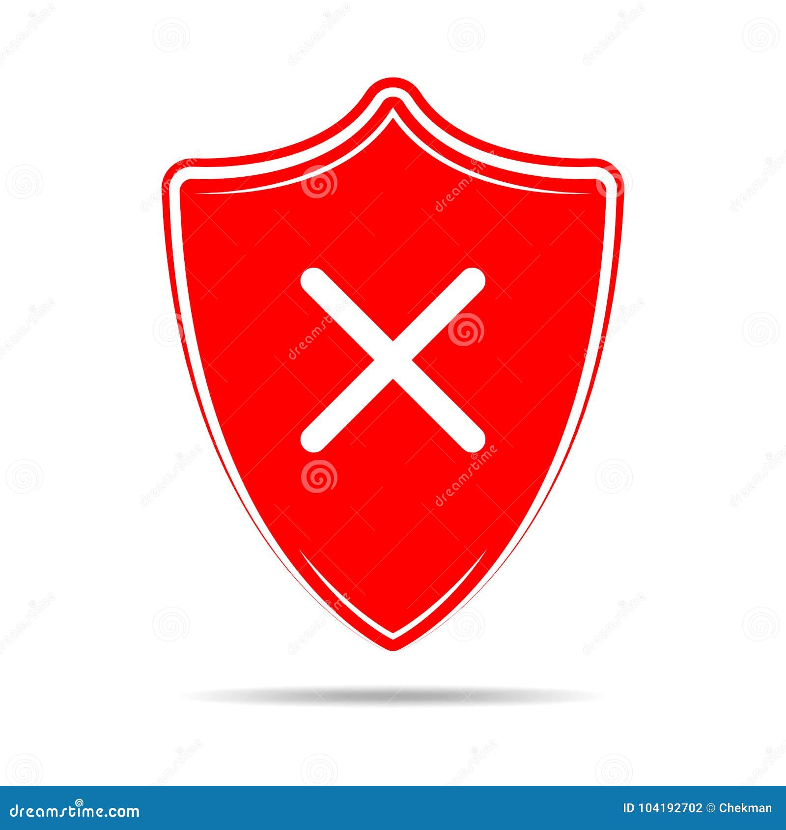 Shield with Cross. Vector Illustration. Stock Illustration ...