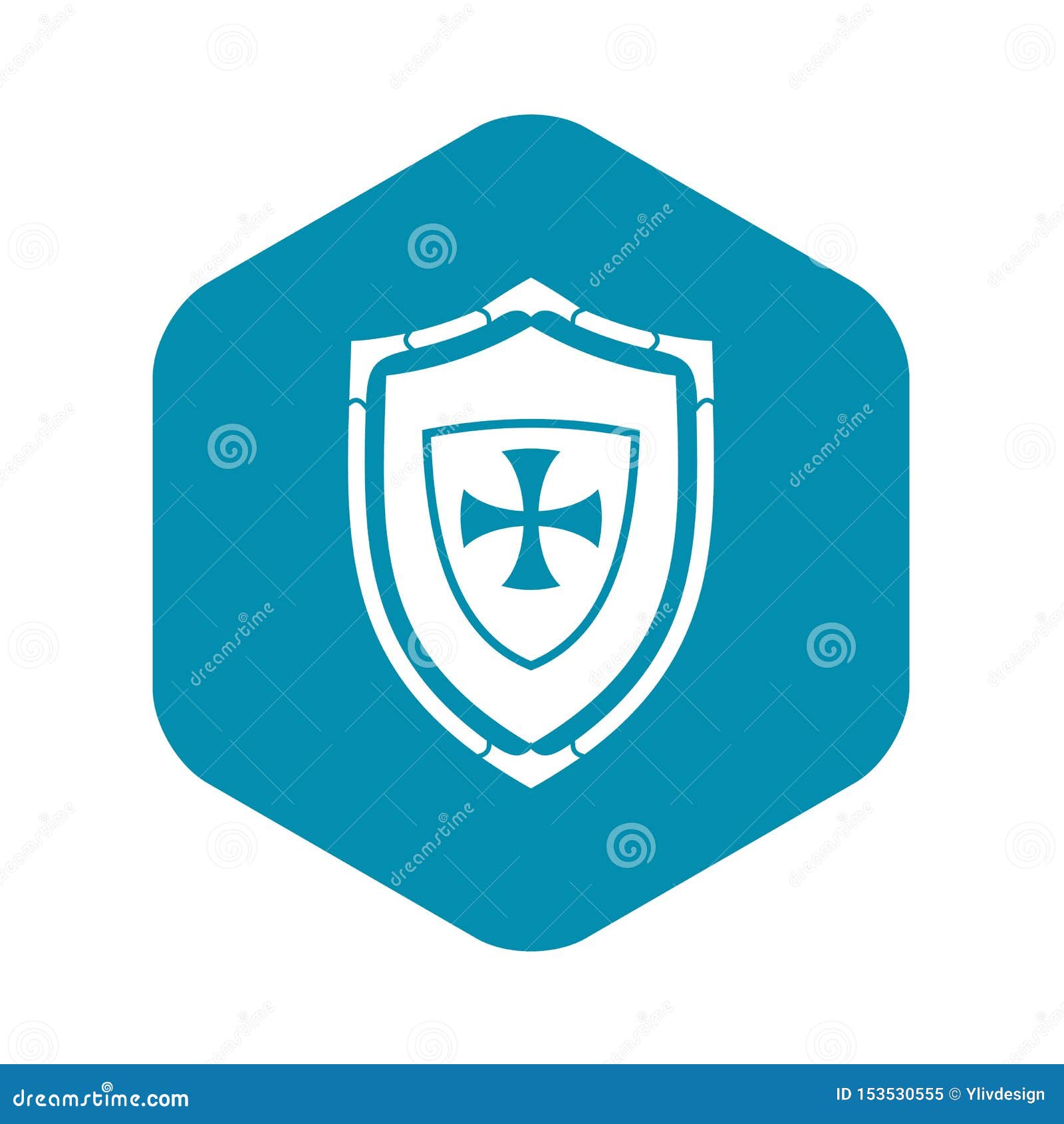 Shield And Cross X Mark Icon Isolated On Transparent Background. Denied ...