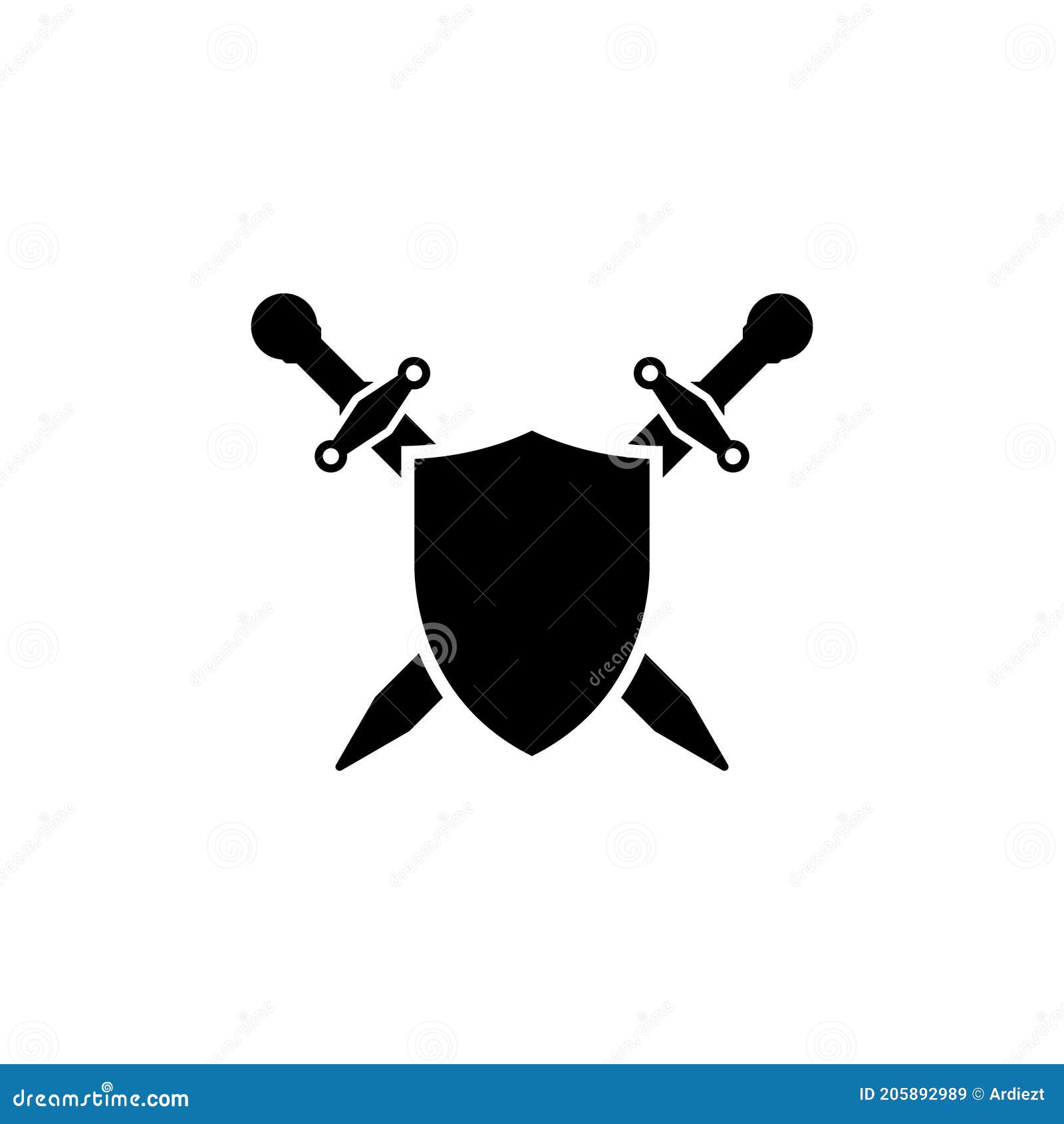 Shield with Cross Sword Icon Vector Illustration Stock Vector ...