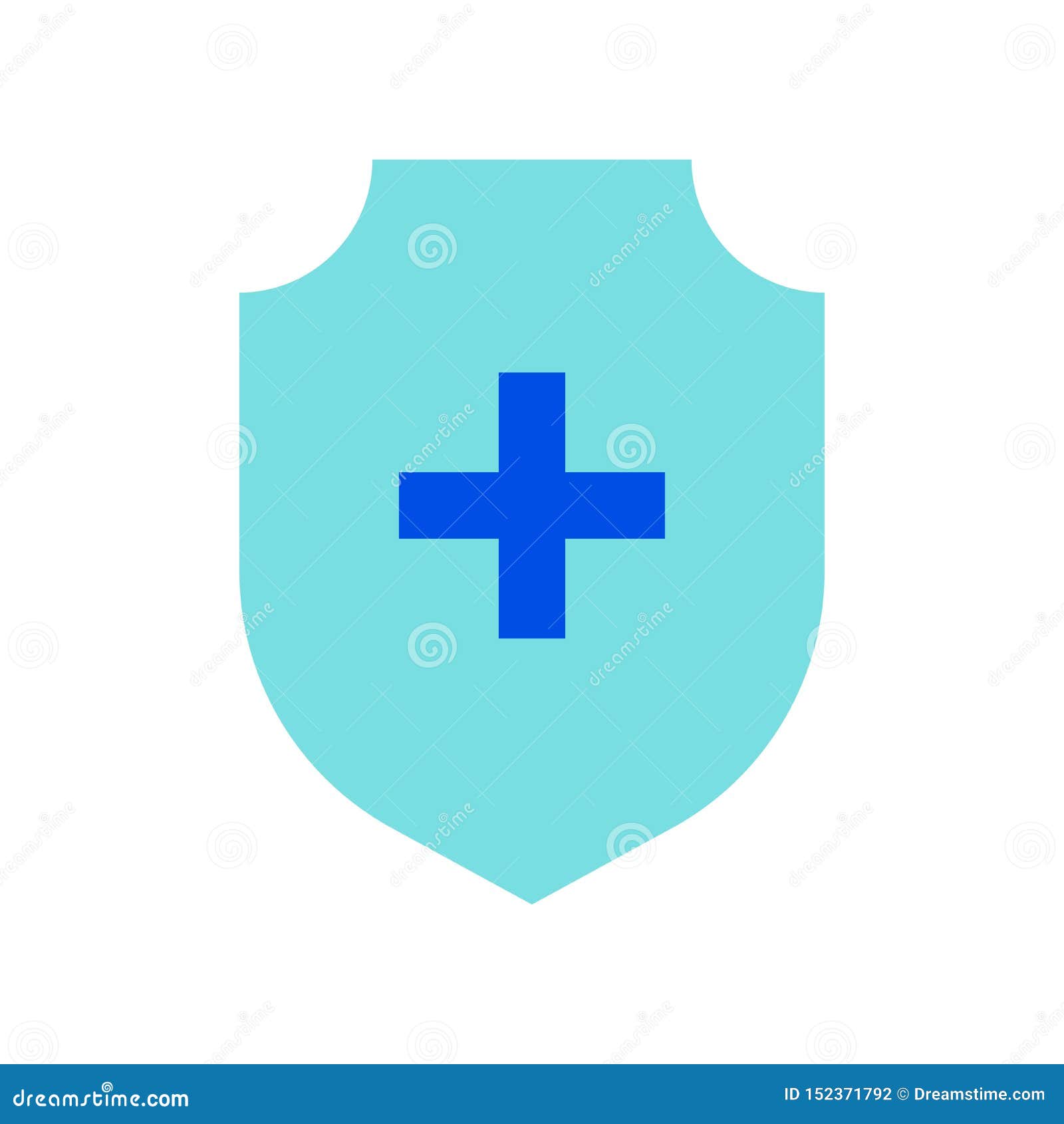 Shield with Cross Vector Illustration, Hygiene Flat Style Icon Stock ...