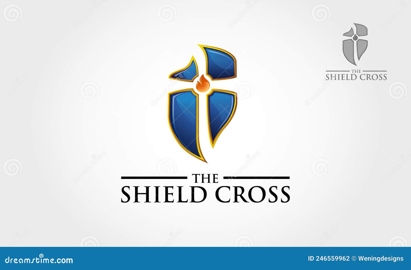 Shield Cross Vector Logo stock vector. Illustration of cross - 246559962
