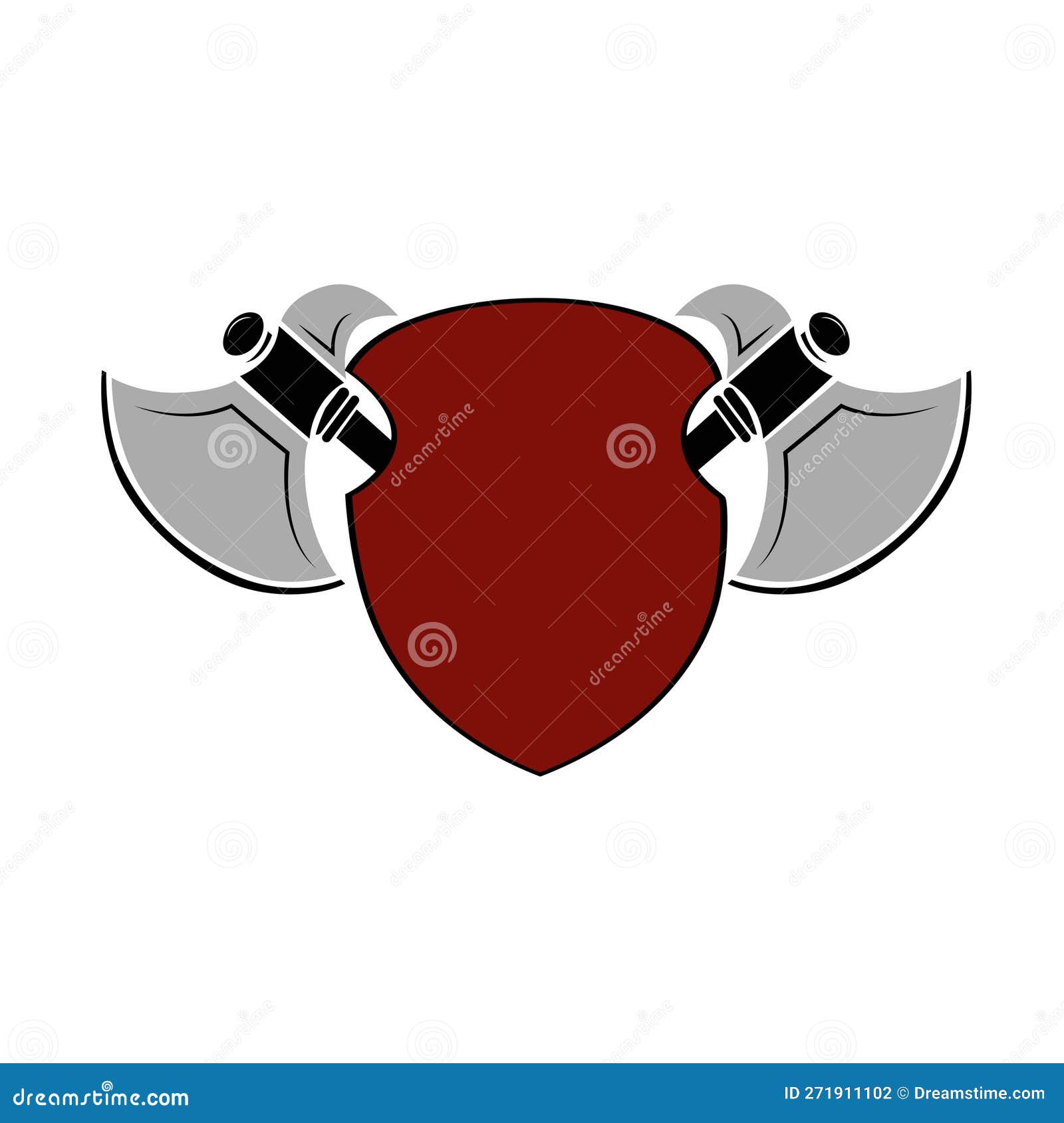 Shield with Crossed Axes Vector Logo Illustration Stock Vector ...