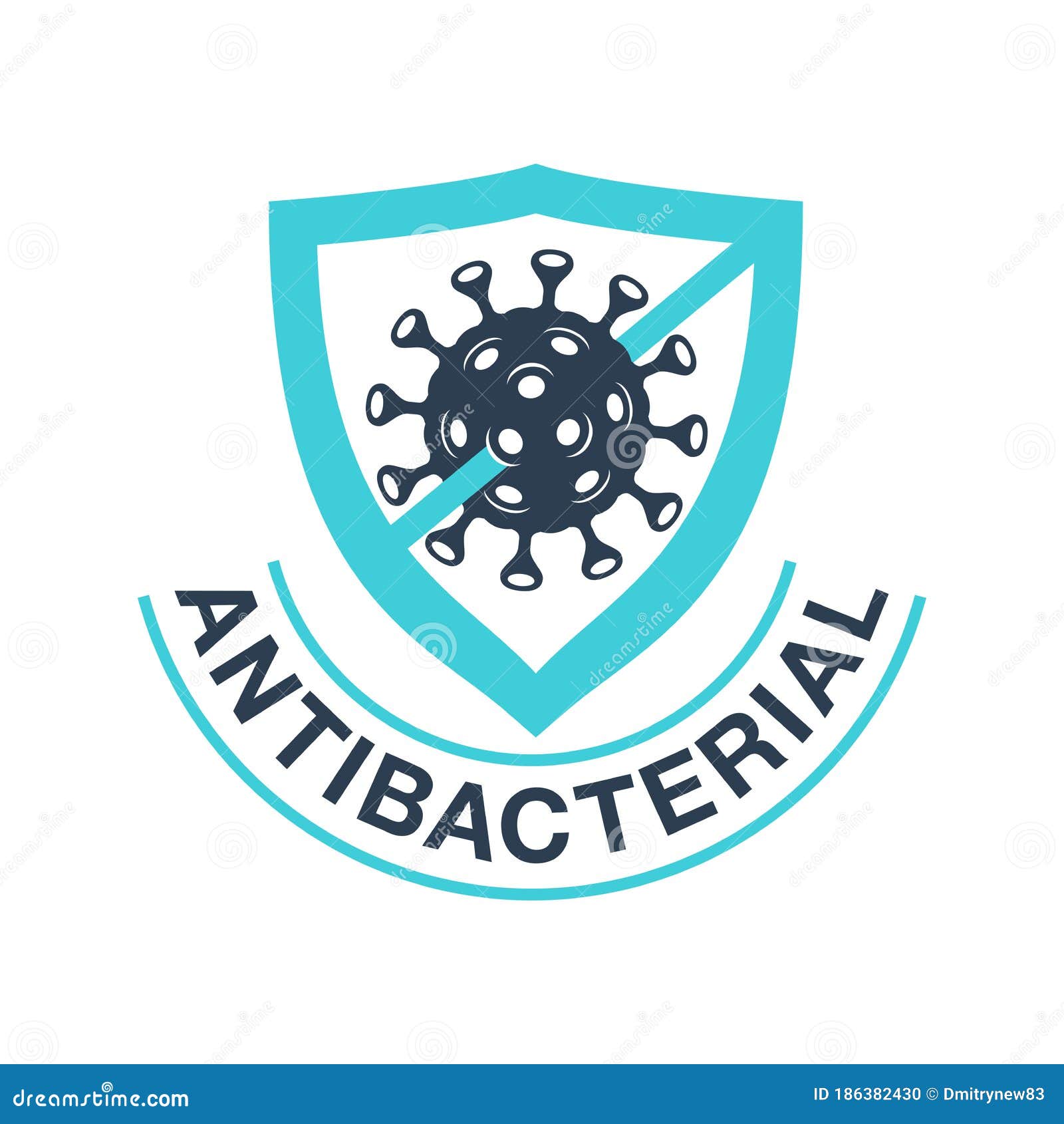 Shield with Crossed Virus Bacteria Inside Stock Vector - Illustration ...