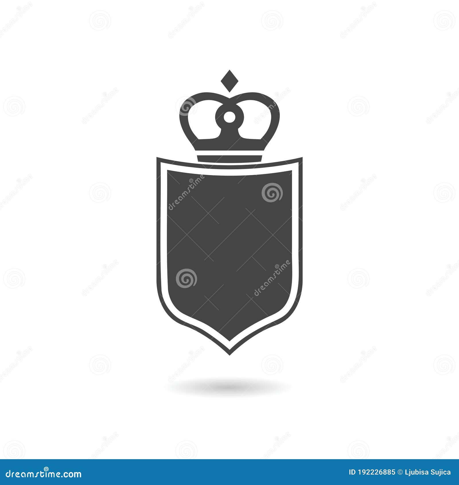 Shield Crown Icon with Shadow Stock Vector - Illustration of lamp, icon ...