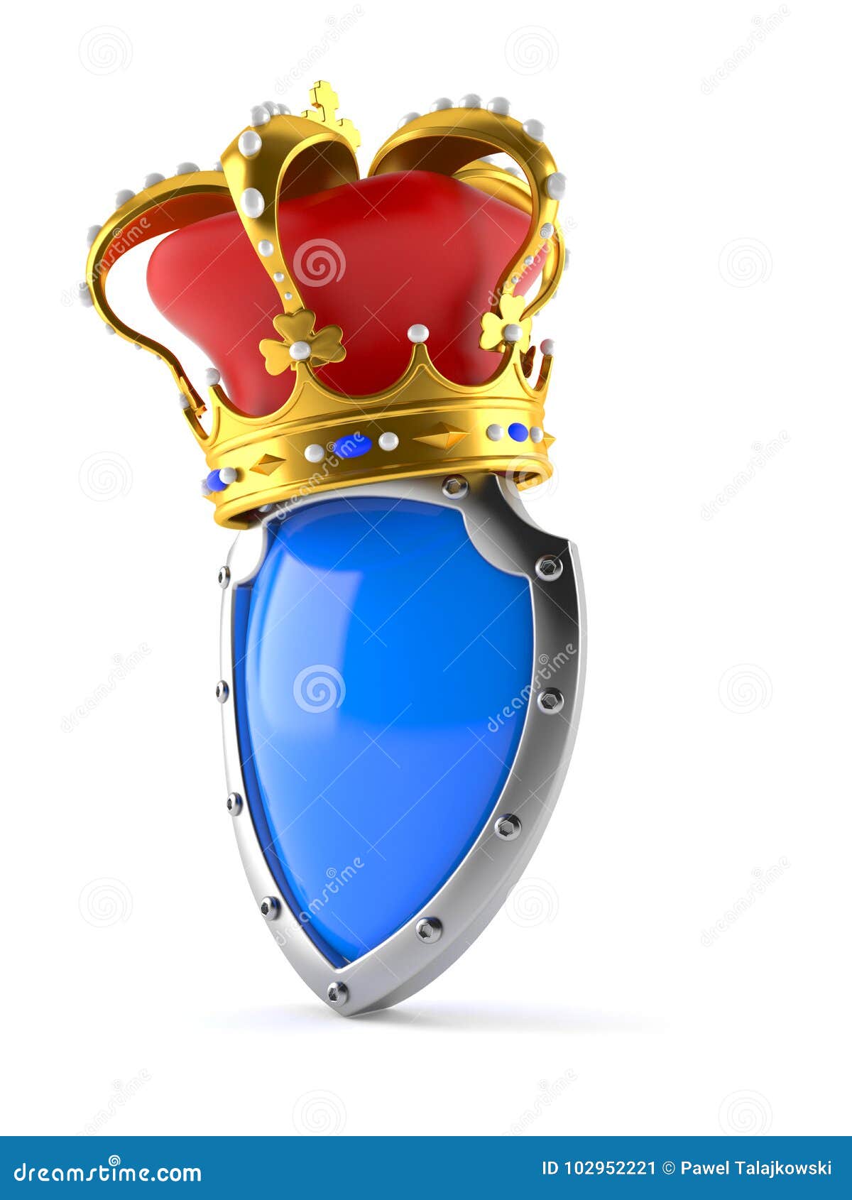 Shield with crown stock illustration. Illustration of sign - 102952221