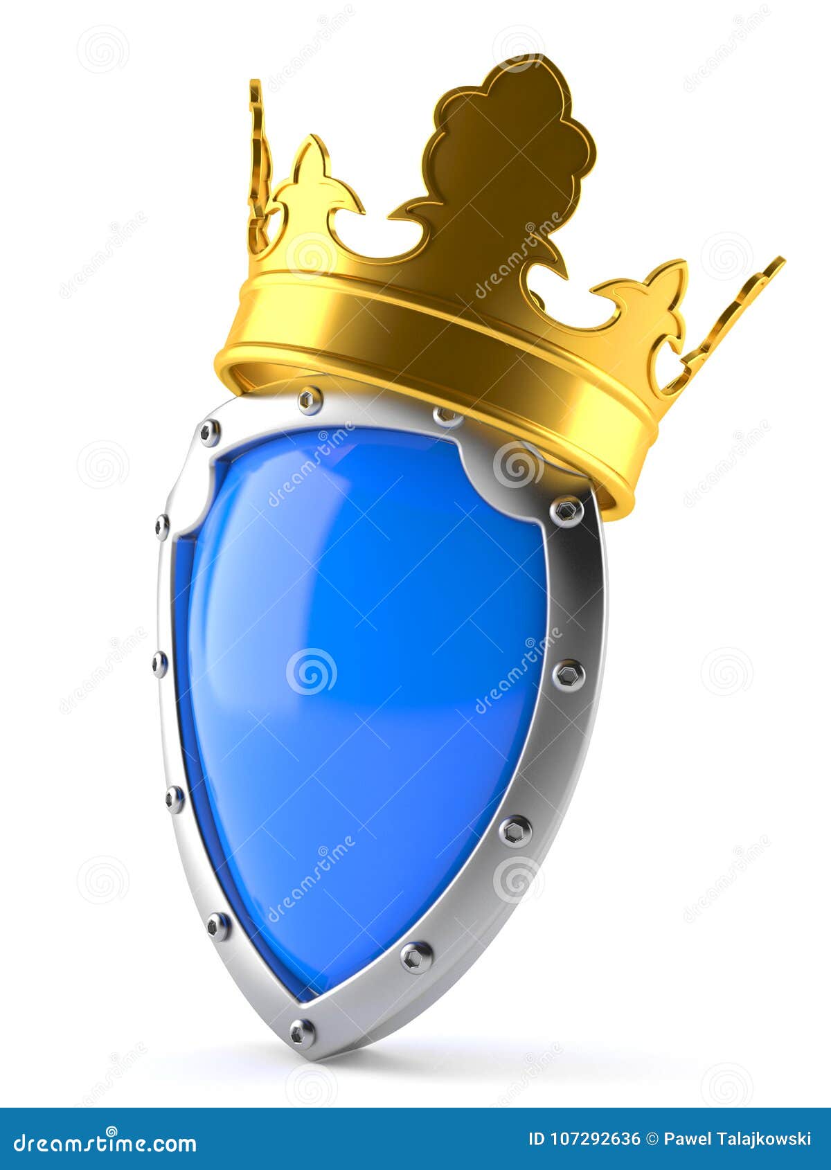 Shield with crown stock illustration. Illustration of symbol - 107292636