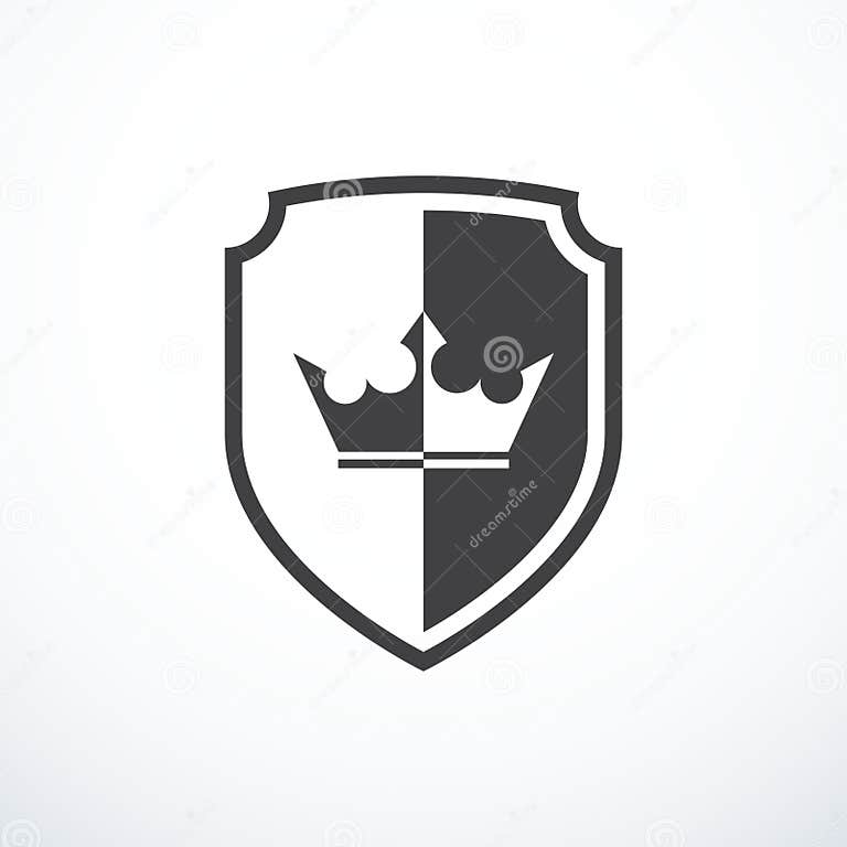 Vector Shield with Crown. Shield Icon Stock Vector - Illustration of ...