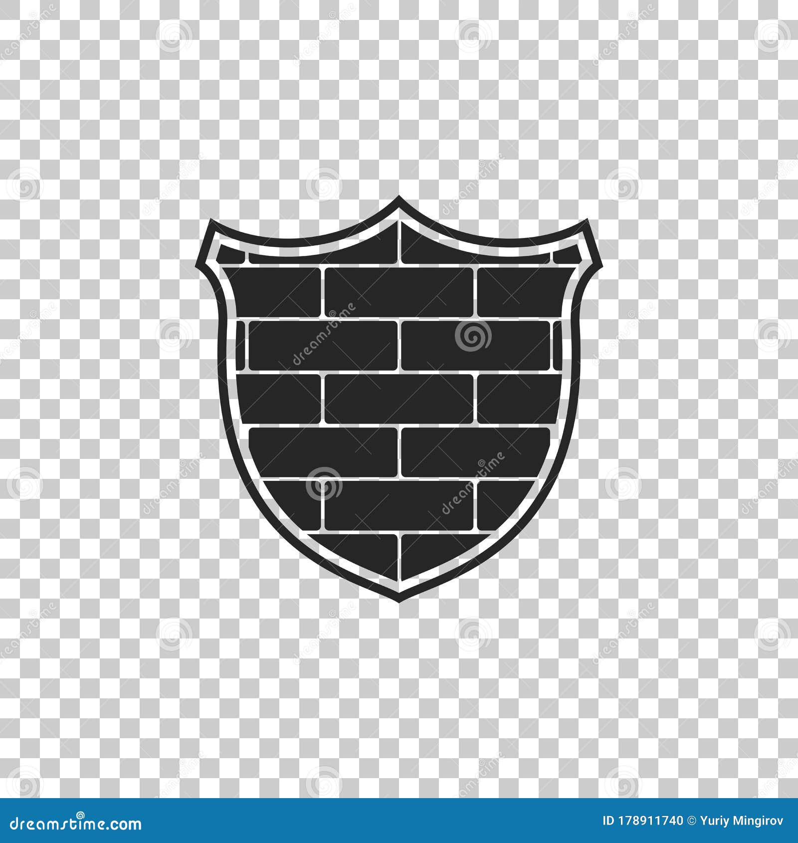 Firewall Logo. Protection Logo. Cyber Security Emblem. Cartoon Vector ...