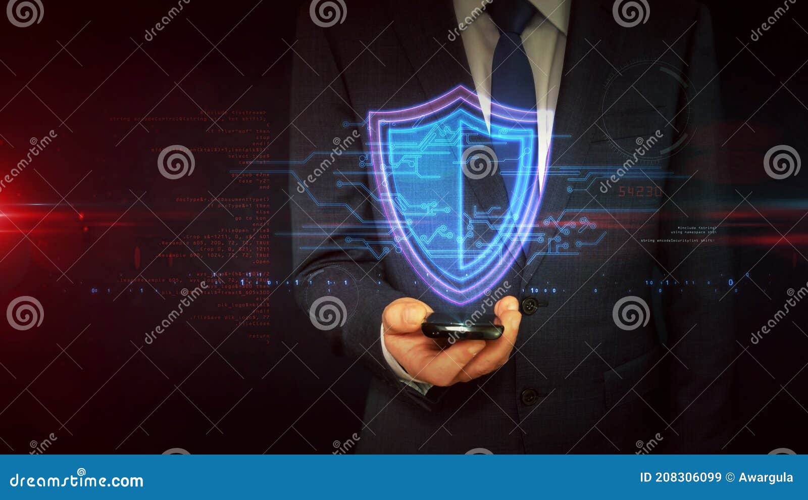 Shield Cyber Security Symbol Abstract 3d Illustration Stock ...