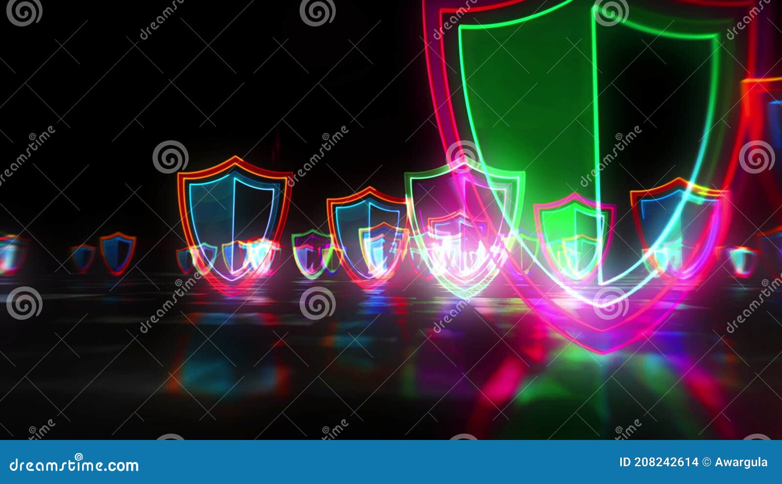 Shield Cyber Security Symbol Abstract Loopable Hyperspace Animation ...