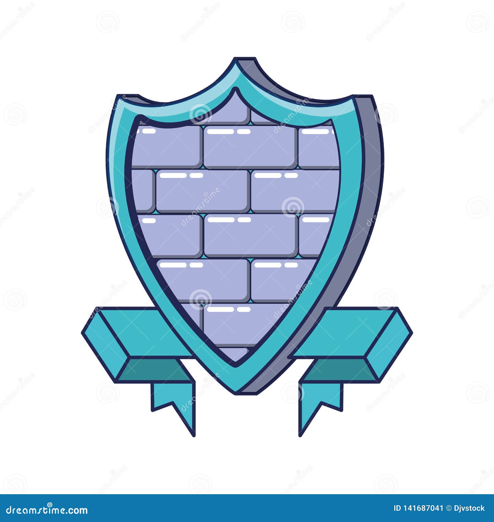 Shield with Cyber Security Wall Stock Vector - Illustration of isolated ...