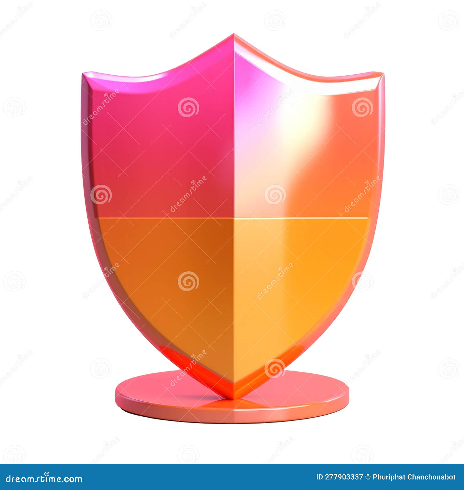 Shield in 3D Style Trending Color Palette with Generative AI Stock ...