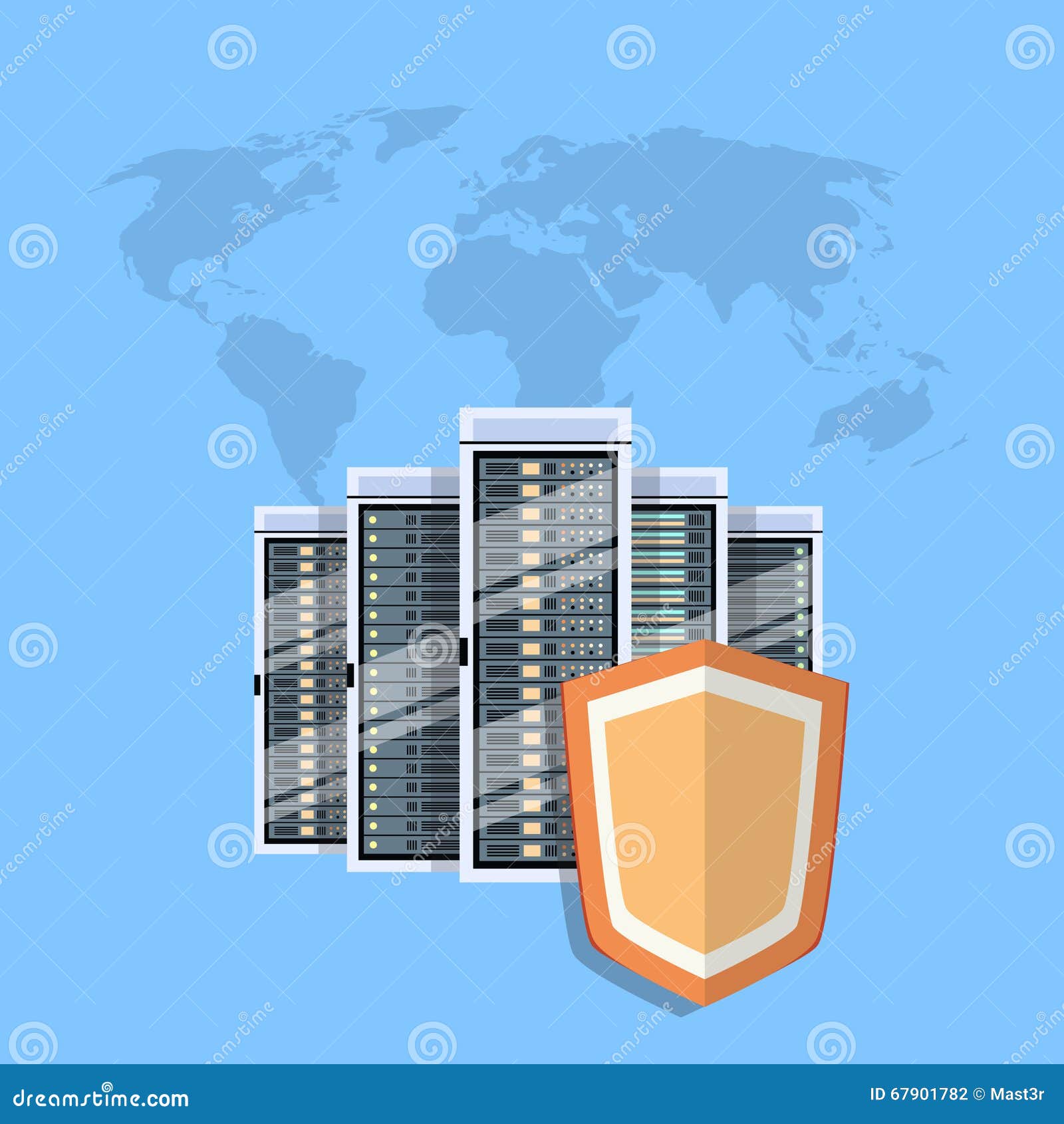 Shield Data Center Protection, Internet Security Stock Vector ...