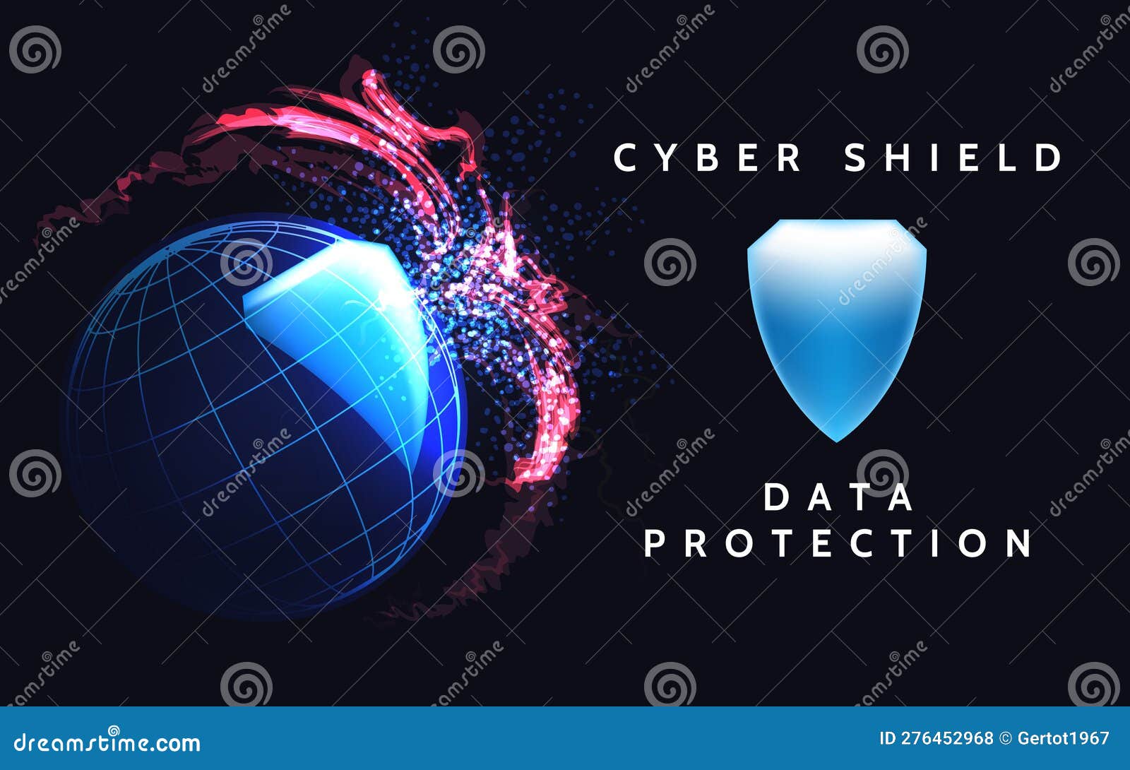 Shield Data Protection Technology Poster Stock Illustration ...