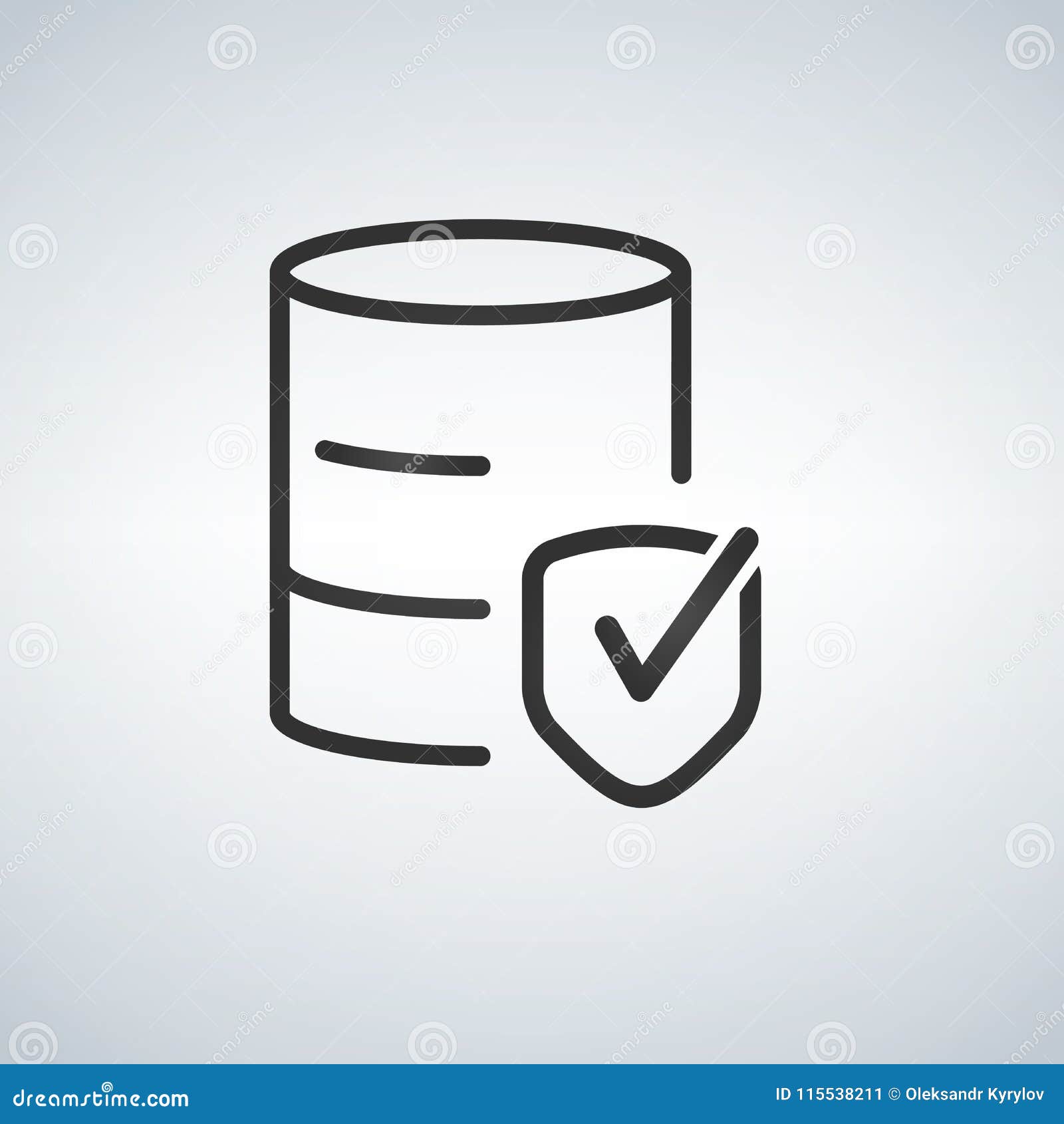 Shield and Database Icon, Vector Illustrationisolated on Modern ...