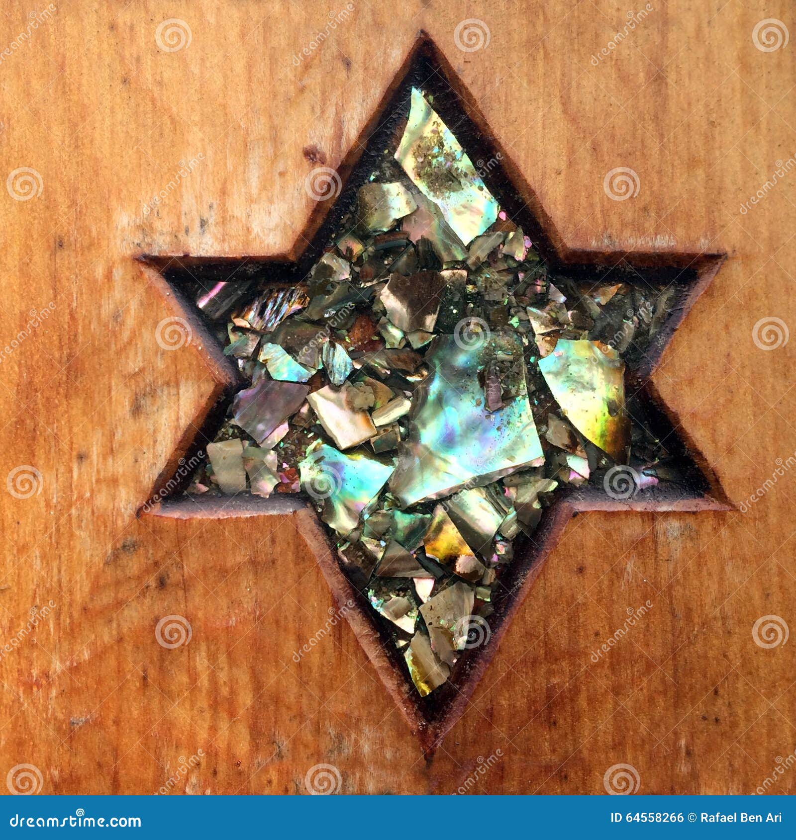 Shield of David or Star of David Curved on Wood Stock Photo - Image of ...